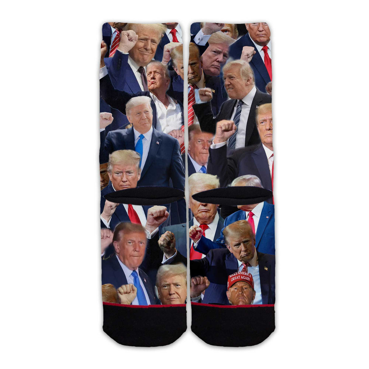 Function - Donald Trump Fist Pump Collage Adult Crew Sock Unisex Repub ...