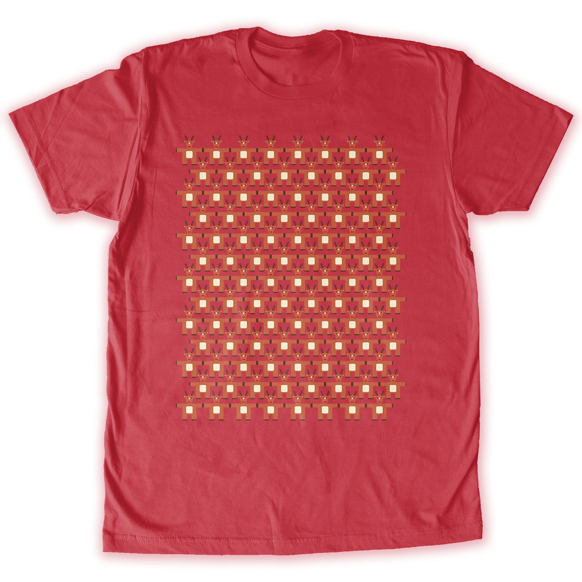 Function - 8-Bit Reindeer Pattern Men's Fashion T-Shirt Black ...