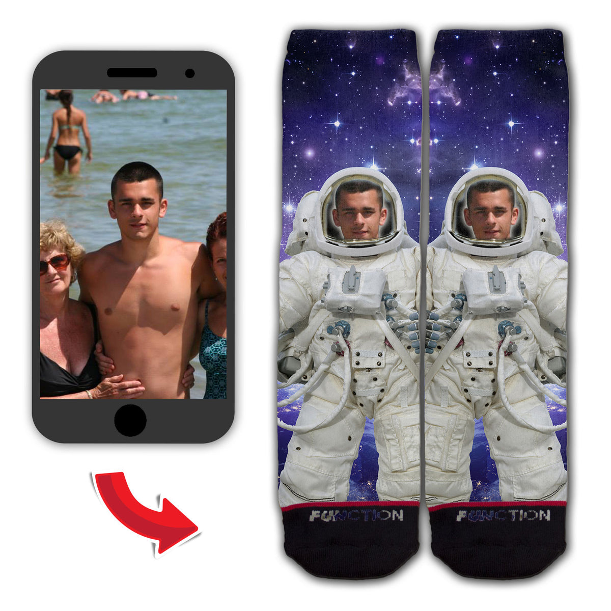 Custom Astronaut In Space Fashion Sock – Function Socks