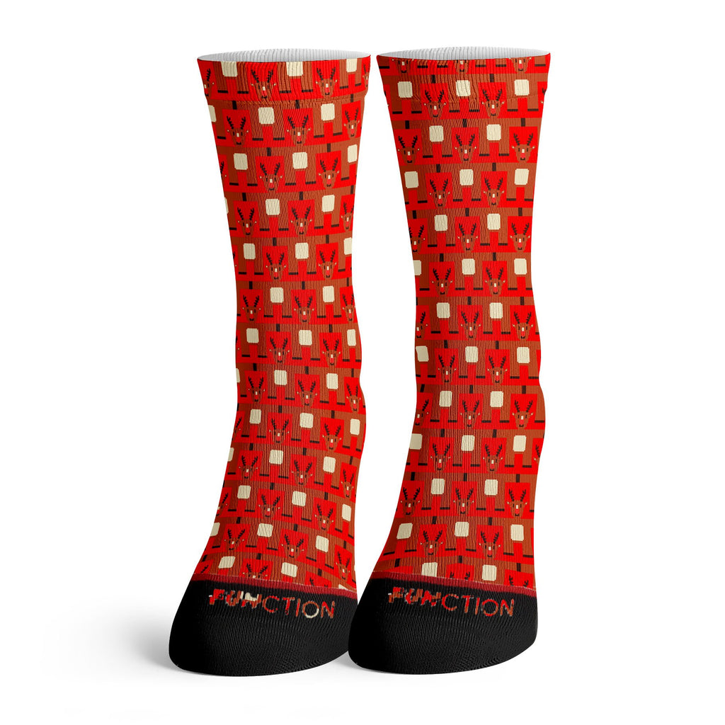 Function - 8-Bit Reindeer Pattern Red Fashion Sock – Function Socks
