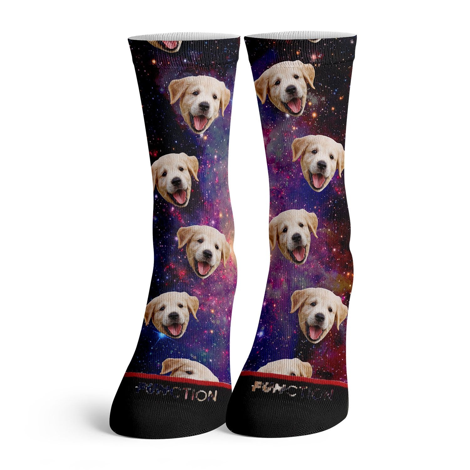 Custom Animal Face In Space Galaxy Socks Dog Cat Pet Upload You Head ...