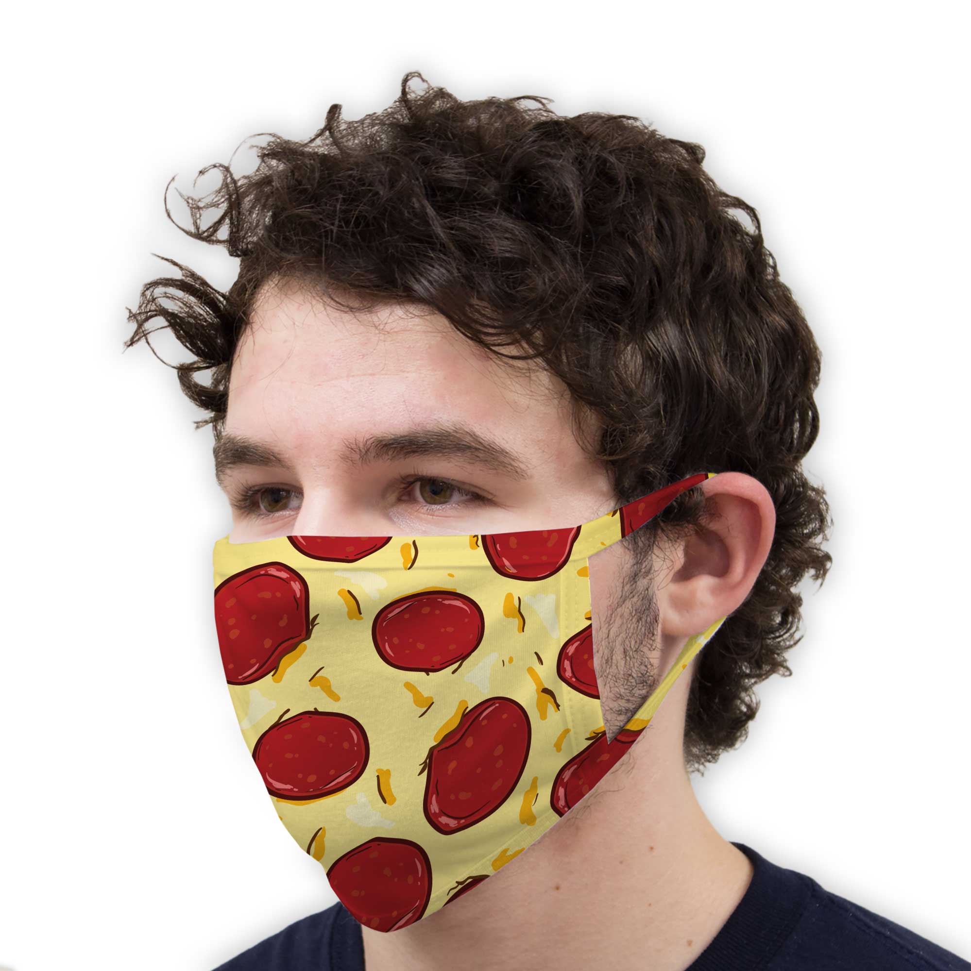Function - Cartoon Pizza Face Mask Pepperoni Food Slice Breathable ...