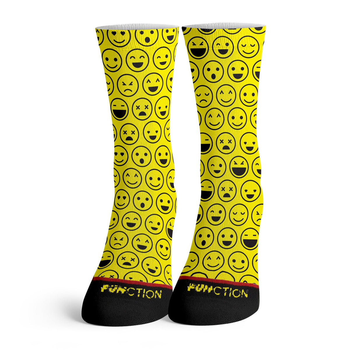 Function - Smile Emoji Faces Yellow Pattern Fashion Socks – Function Socks